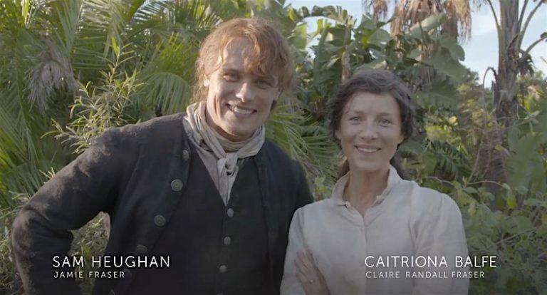 Happy World Outlander Day! A Video From Sam & Cait (with Photo Bombers ...